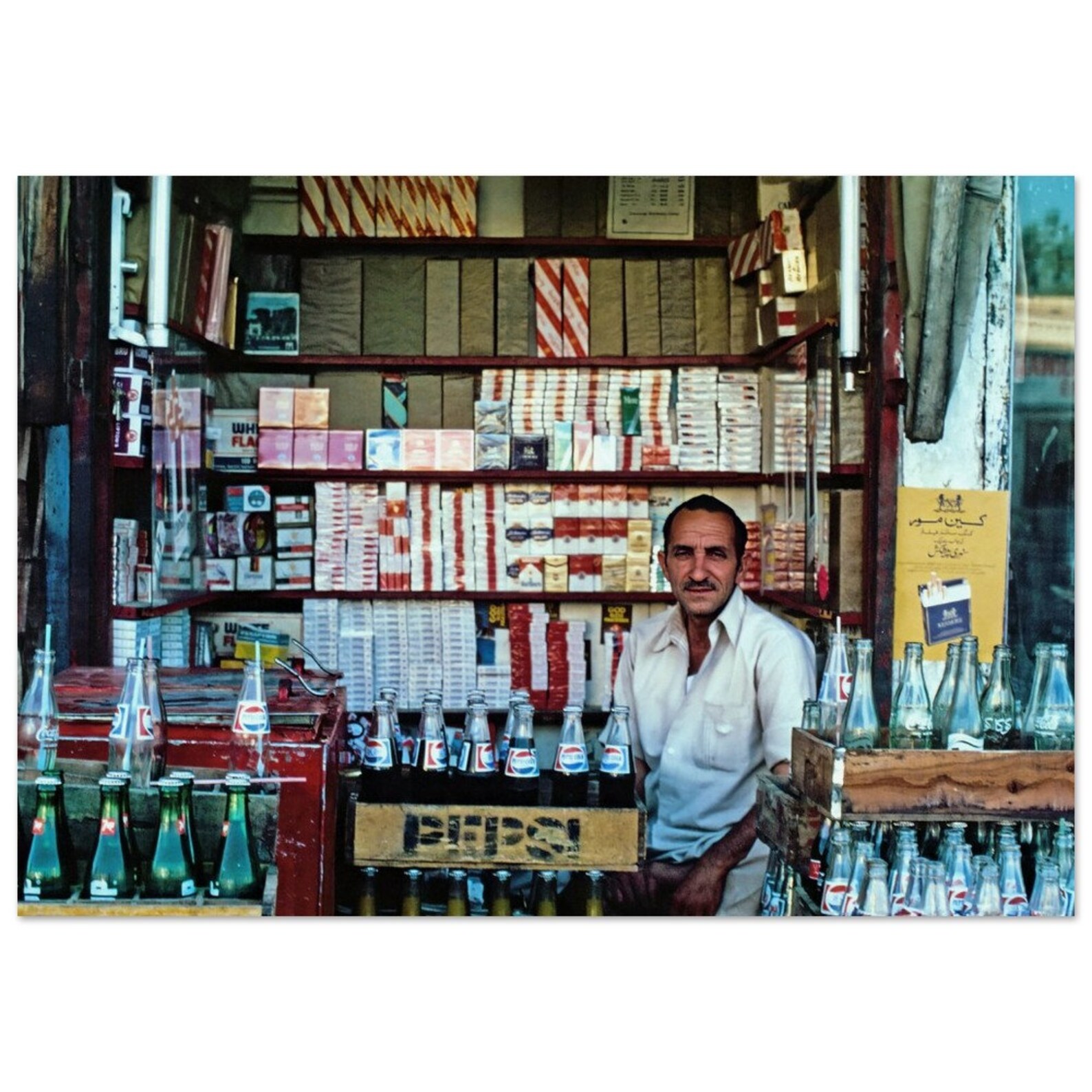 Photo Print 1980s Pakistan, Shopkeeper With Cigarettes and Cola ...