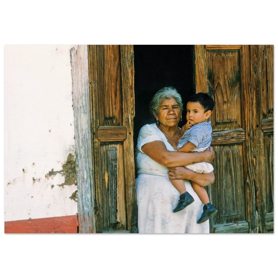 Photo Print 1960s Mexico, Grandma and Grandson, Rural Oaxaca De Juárez ...