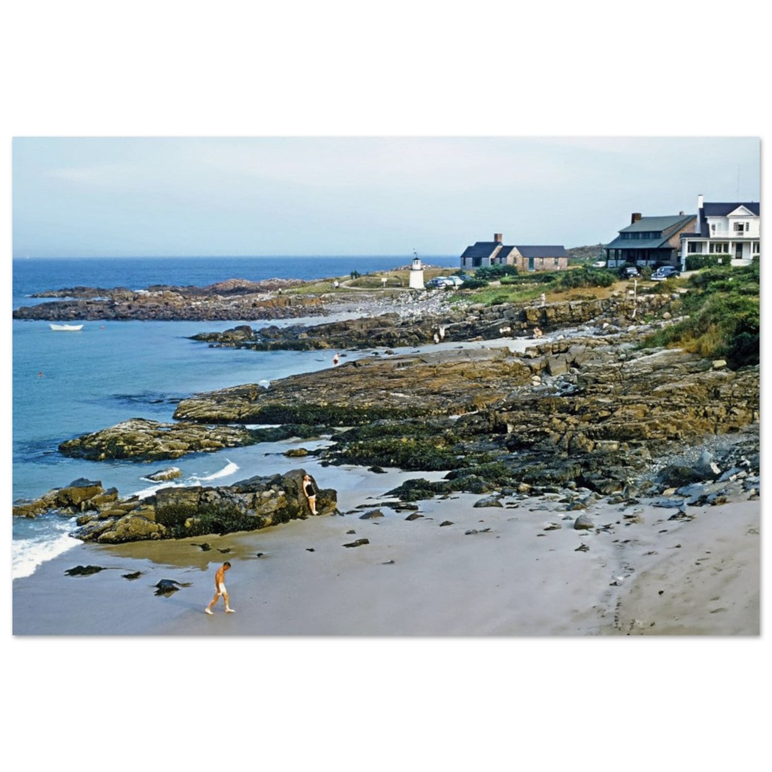 Photo Print 1950s Ogunquit Maine, Marginal Way Cliff Walk, Lighthouse ...