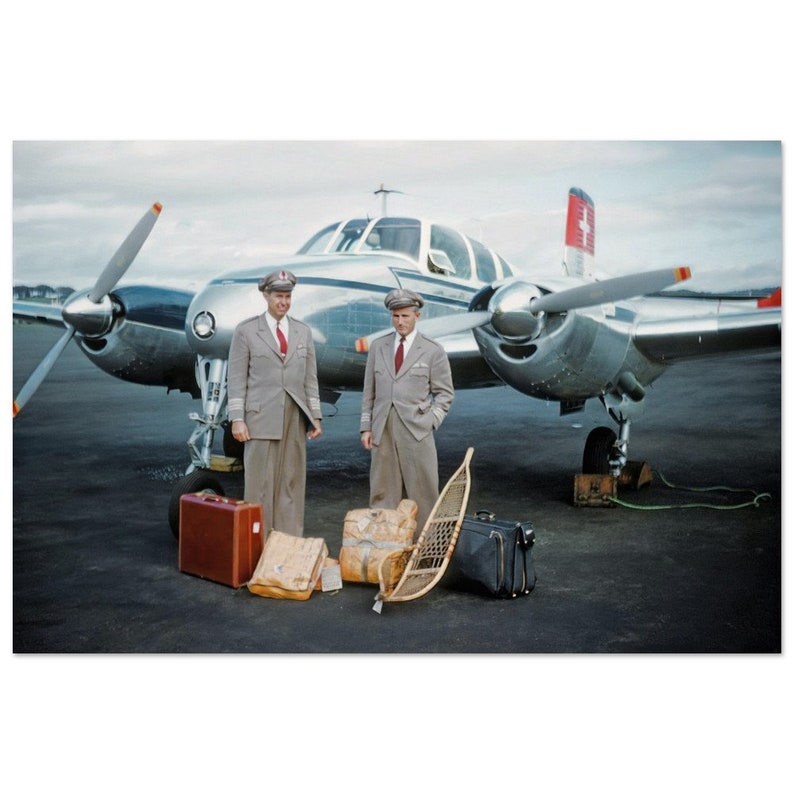 Photo Print 1950s Beechcraft Model 50 Twin Bonanza Swiss Air, Two ...