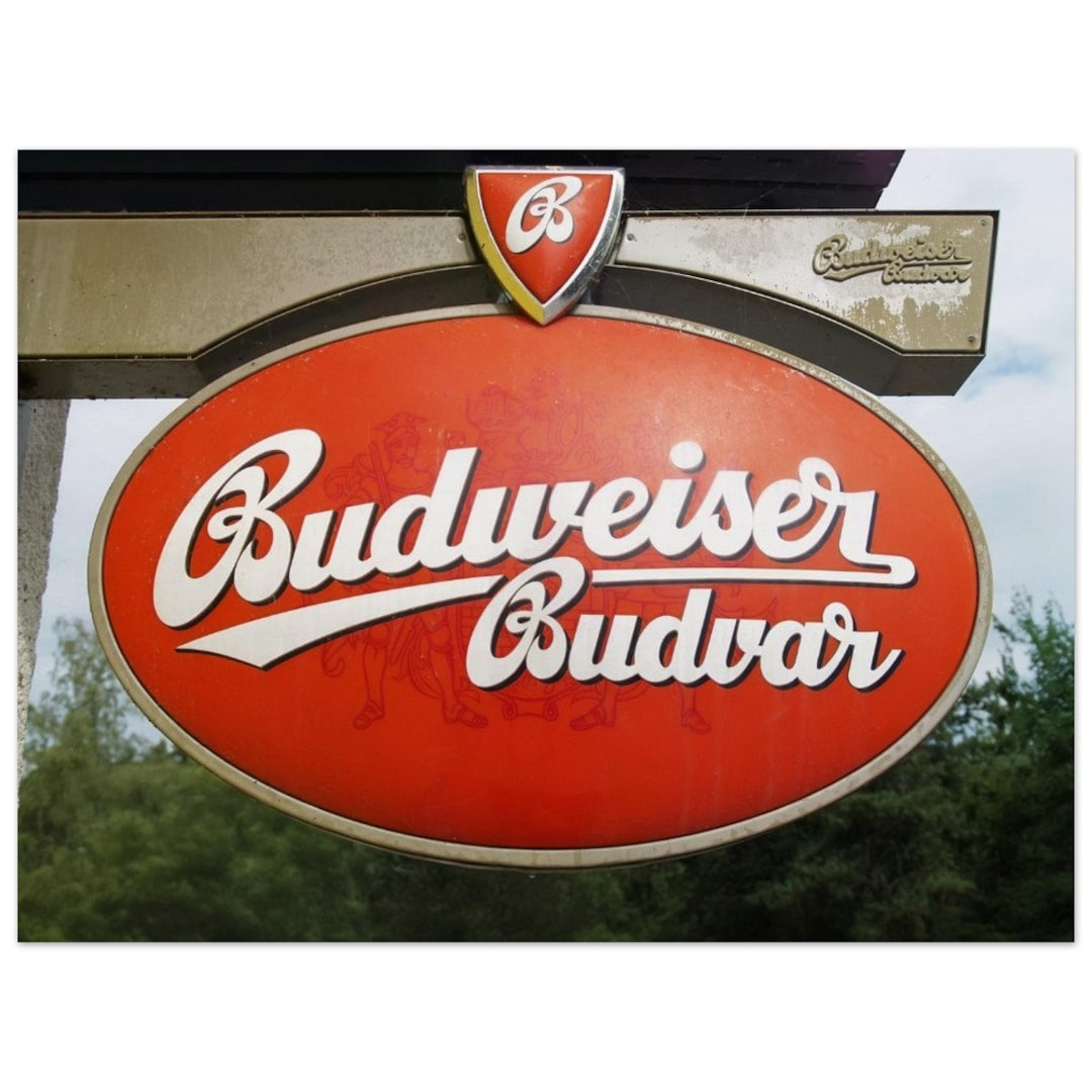 Photo Print Budweiser Budvar Beer Signage, Czech Republic, Vintage Wall ...