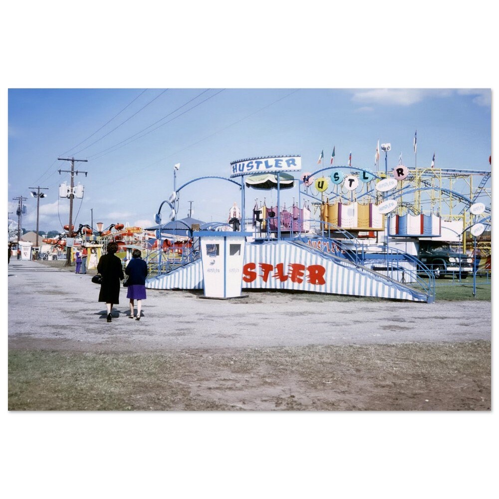 Photo Print 1960s Watkins Hustler Carnival Ride Equipment American ...