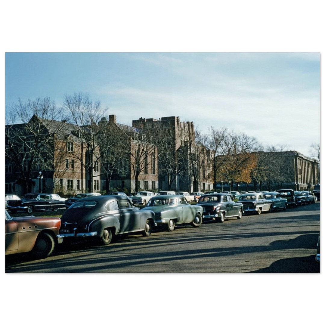 1950s Photo Print Cars Parked at the Michigan League Building ...
