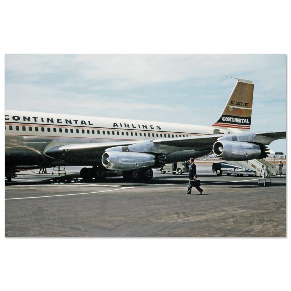 Photo Print 1950s Continental Airlines Golden Jet Boeing 707 Vintage ...