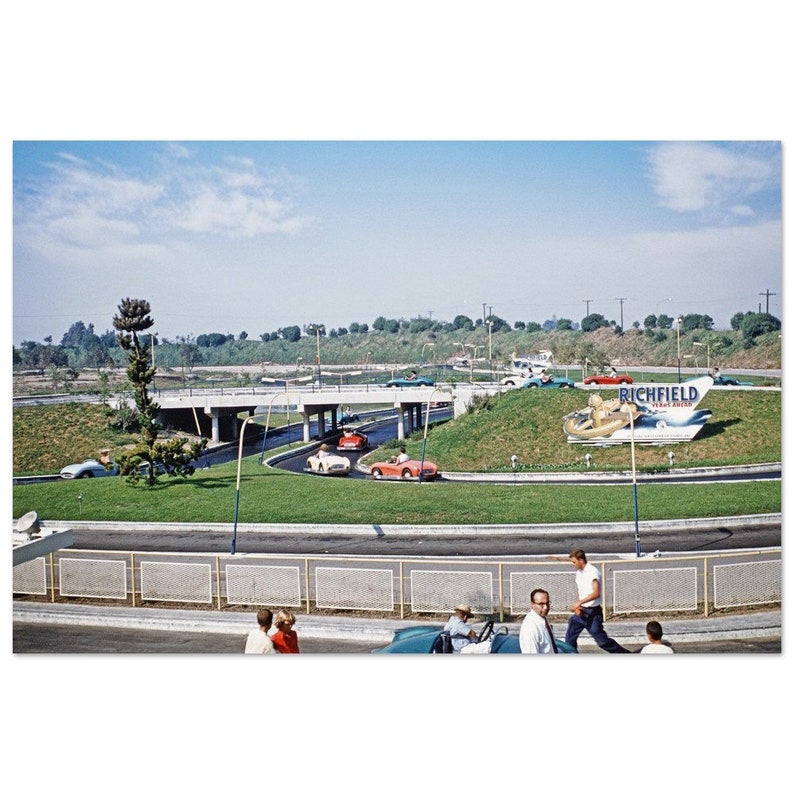 Photo Print 1950s California, Disneyland Autopia Richfield, Anaheim ...