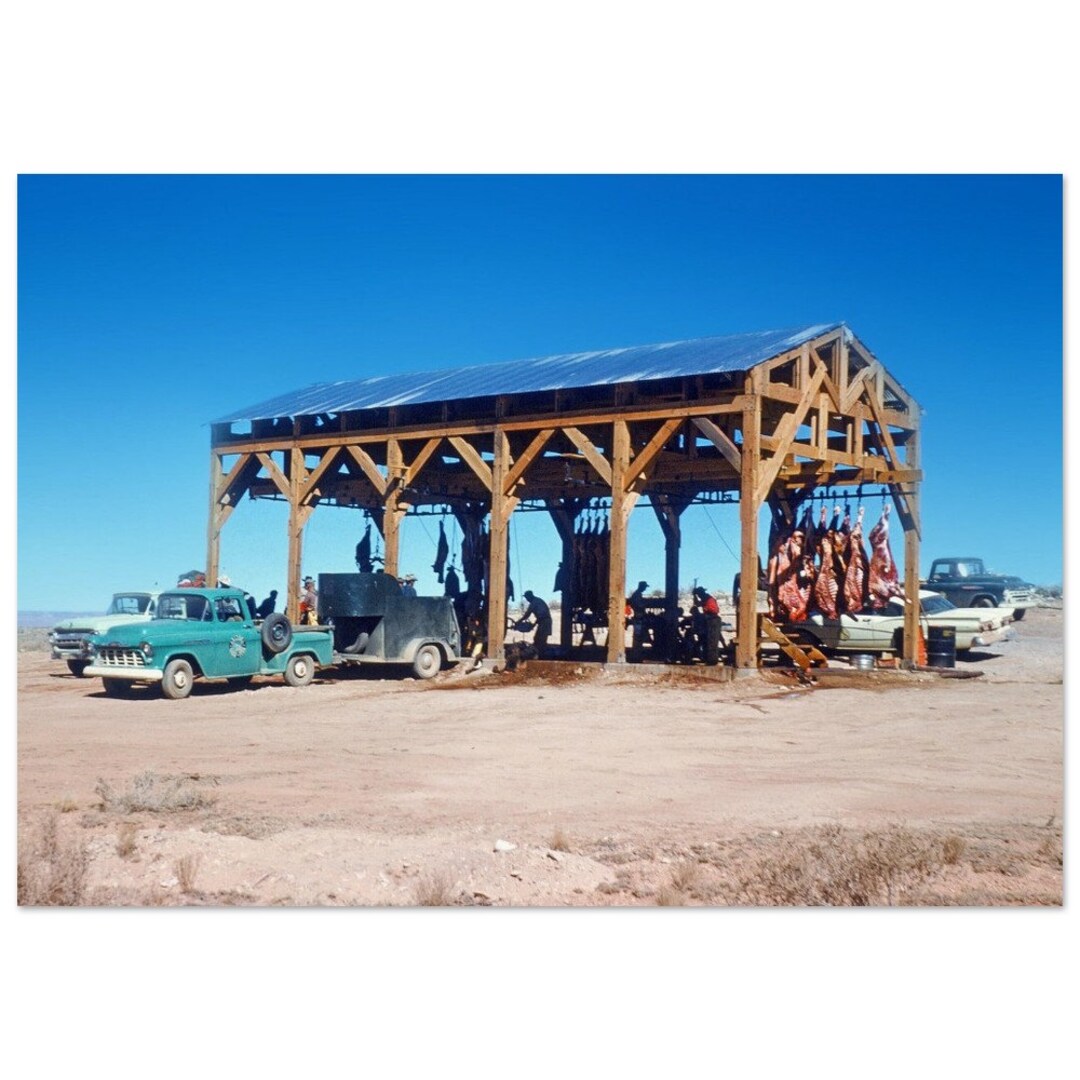 Photo Print 1960s Outdoor Butcher Station Arizona, Vintage Wall Art ...