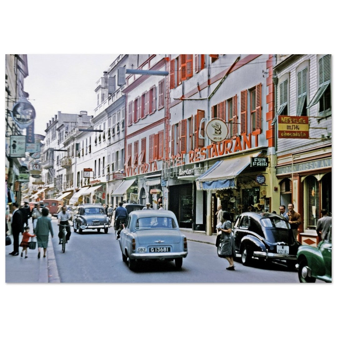 Photo Print 1950s Gibraltar Main Street, Victoria Hotel Restaurant John ...