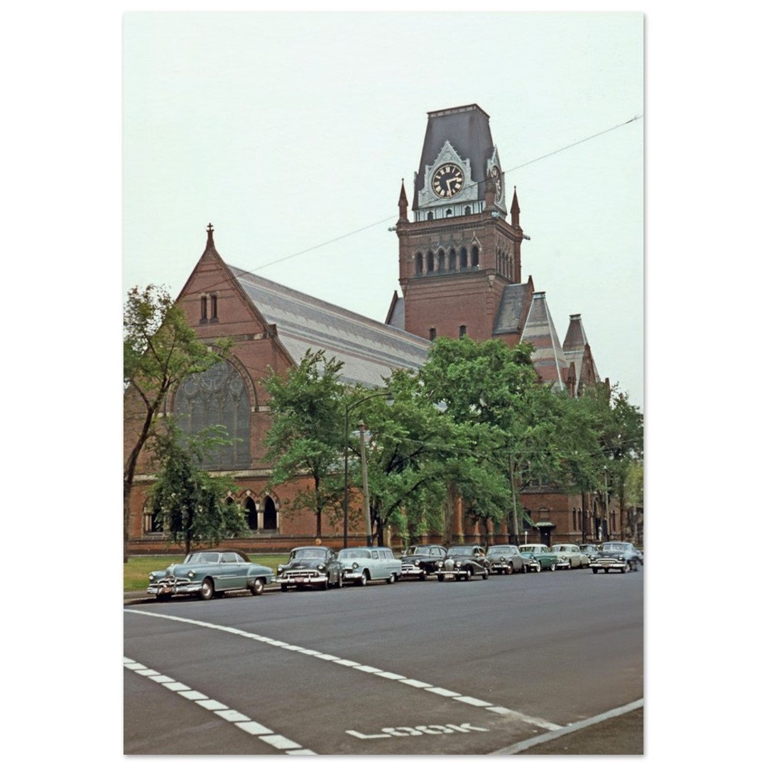 Photo Print 1950s Harvard University, Memorial Hall Clock Tower ...