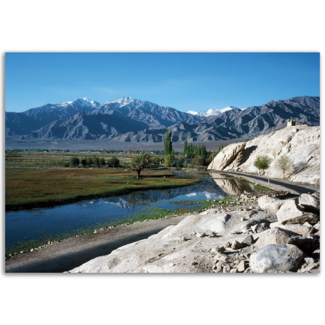 Photo Print India 1970 Remote Road and Snow Capped Mountains Ladakh ...