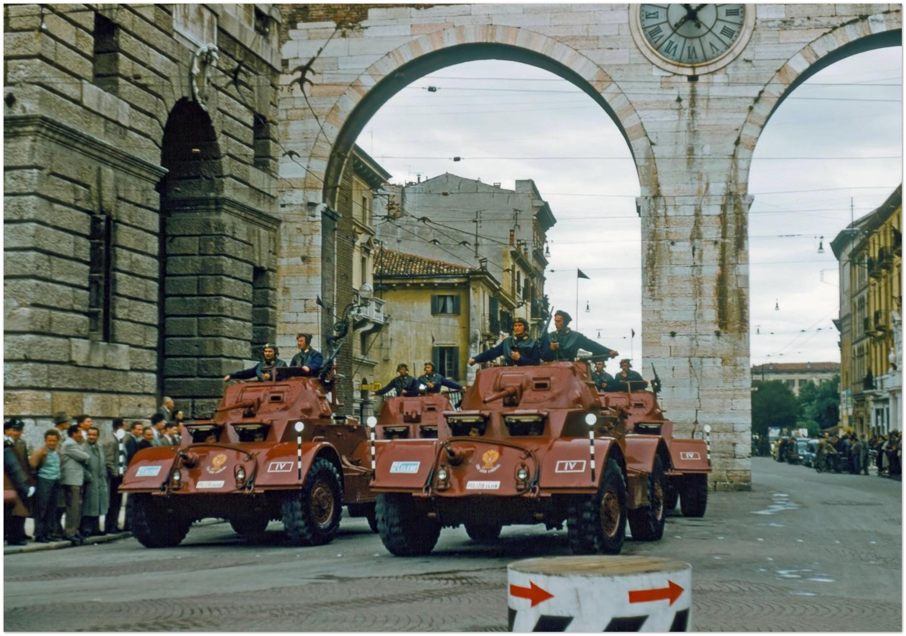 Photo Print 1950s Italian Armored Cars Autoblindo Porta Nuova in Verona ...