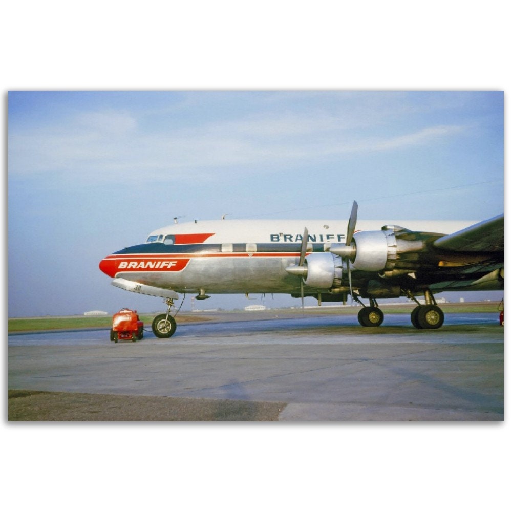 Photo Print 1950s Braniff DC-6 Propeller Aircraft, Vintage Wall Art ...