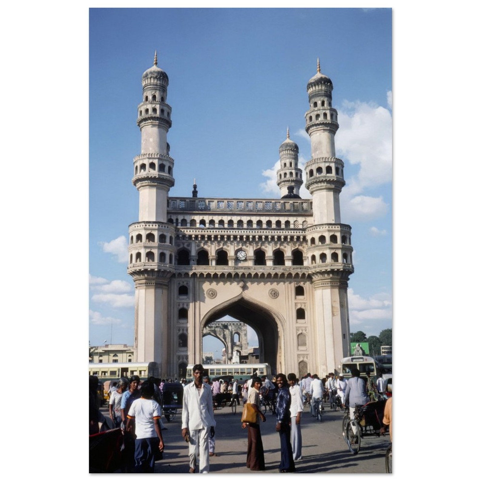 Photo Print 1980s India, Charminar With Public Transport Buses ...