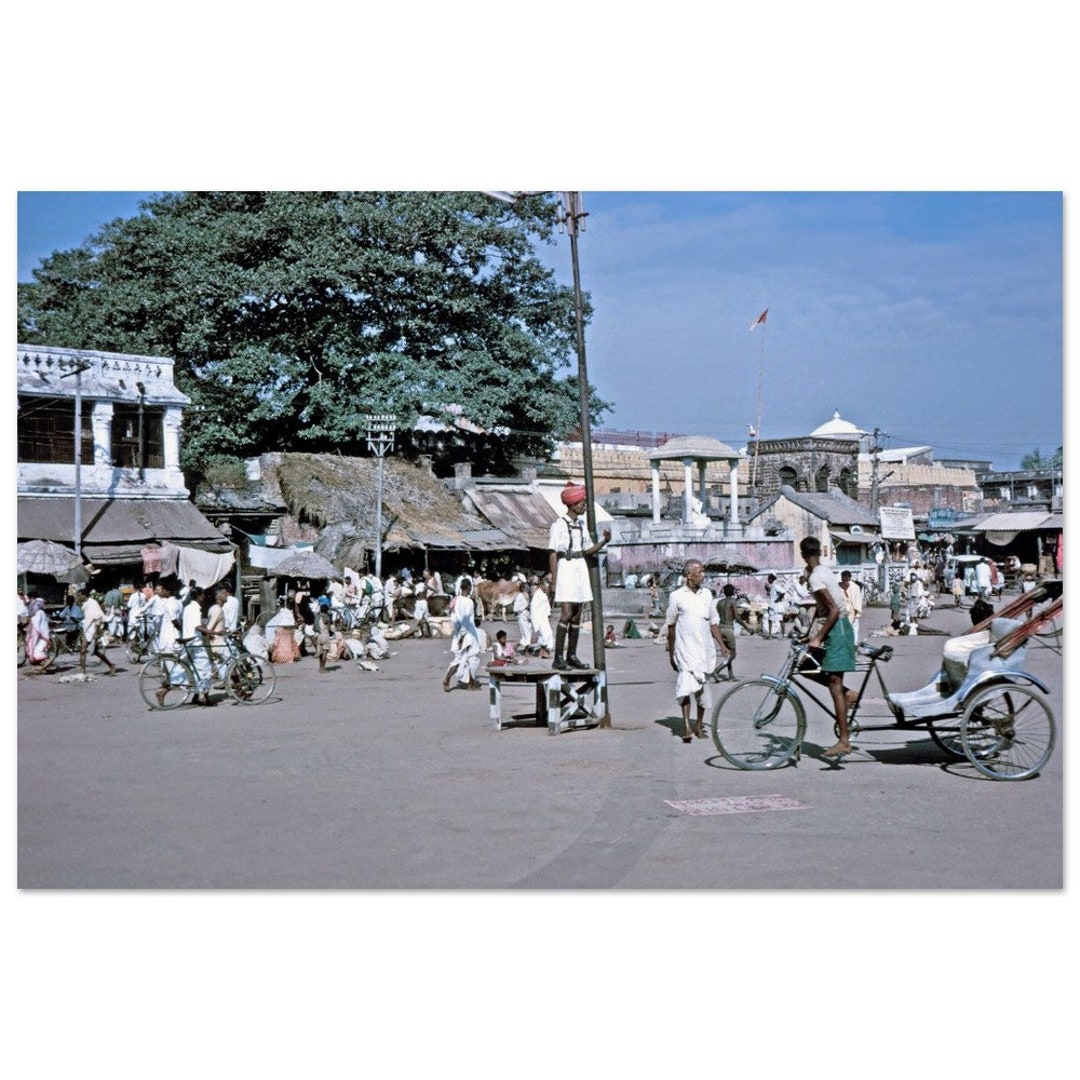 Photo Print 1960s Puri Orissa India, City Street Scene, Vintage Wall ...
