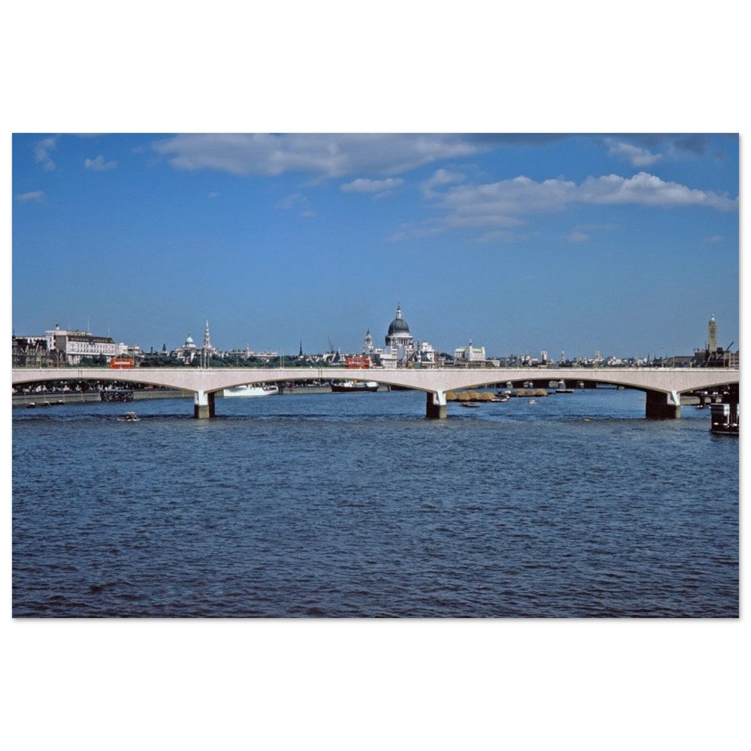 Photo Print 1950s London Skyline Waterloo Bridge on the Thames ...