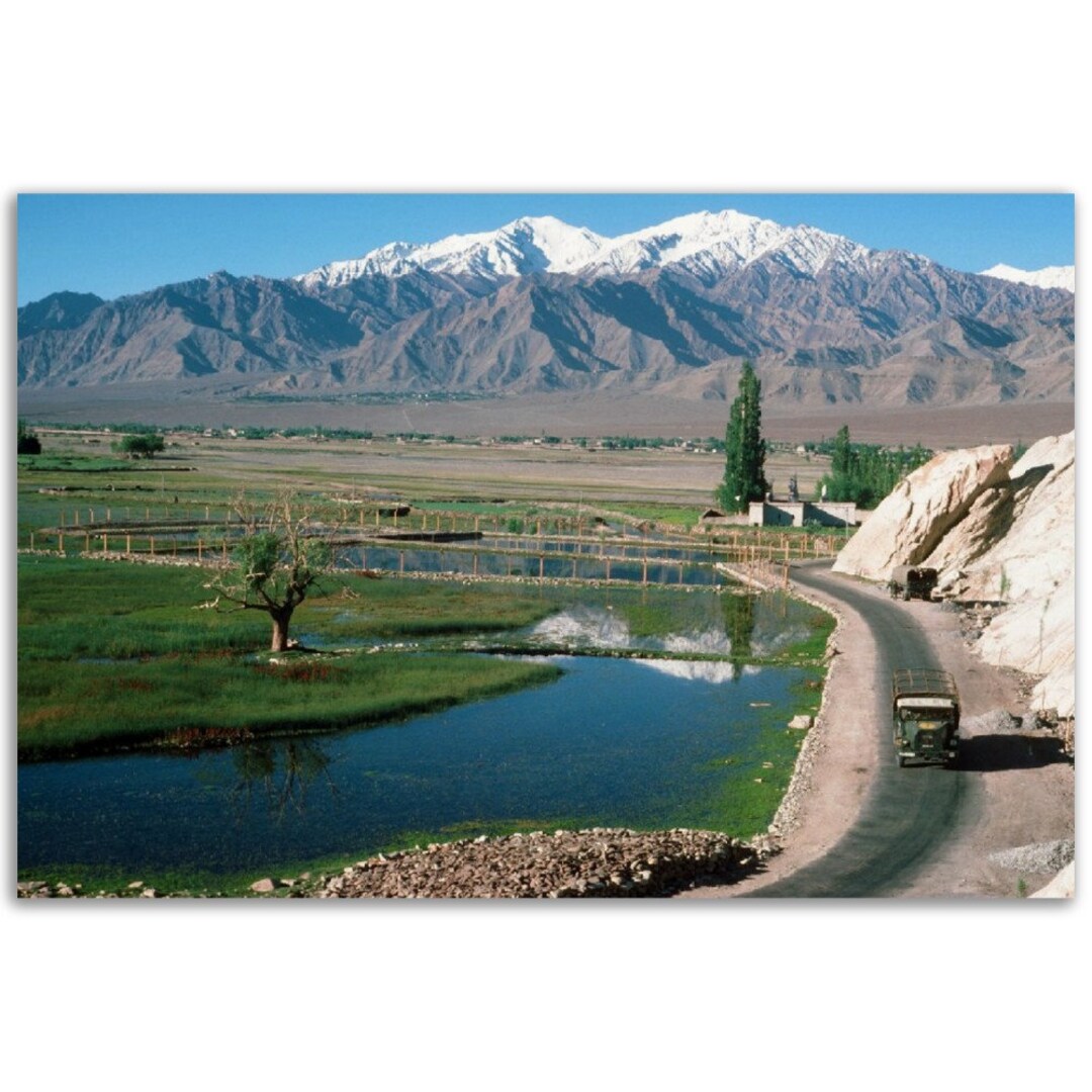 Photo Print 1970 Ladakh India Snow Capped Peaks Vintage Wall Art Poster ...