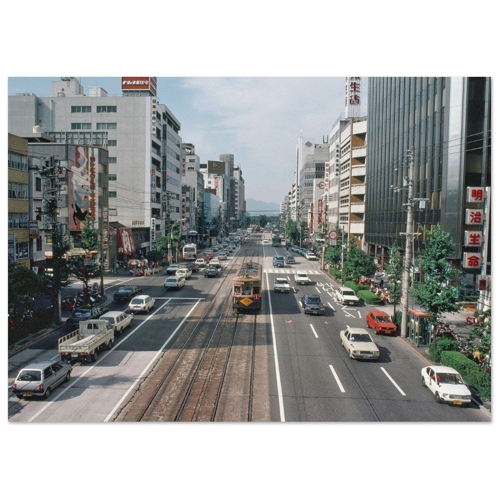 Photo Print 1980s Japan Hiroshima Street, 772 Tram, Vintage Poster Wall ...