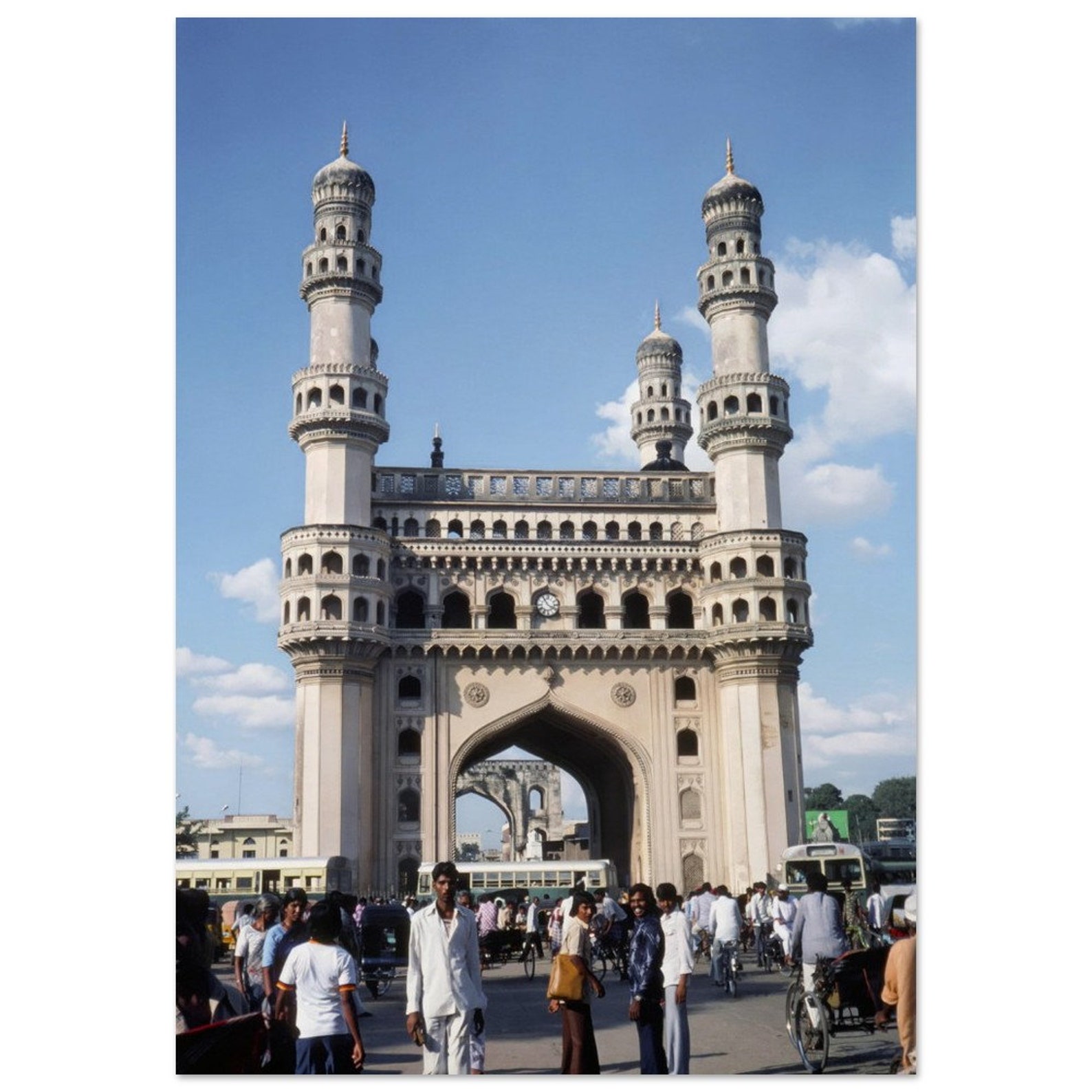 Photo Print 1980s India, Charminar With Public Transport Buses ...