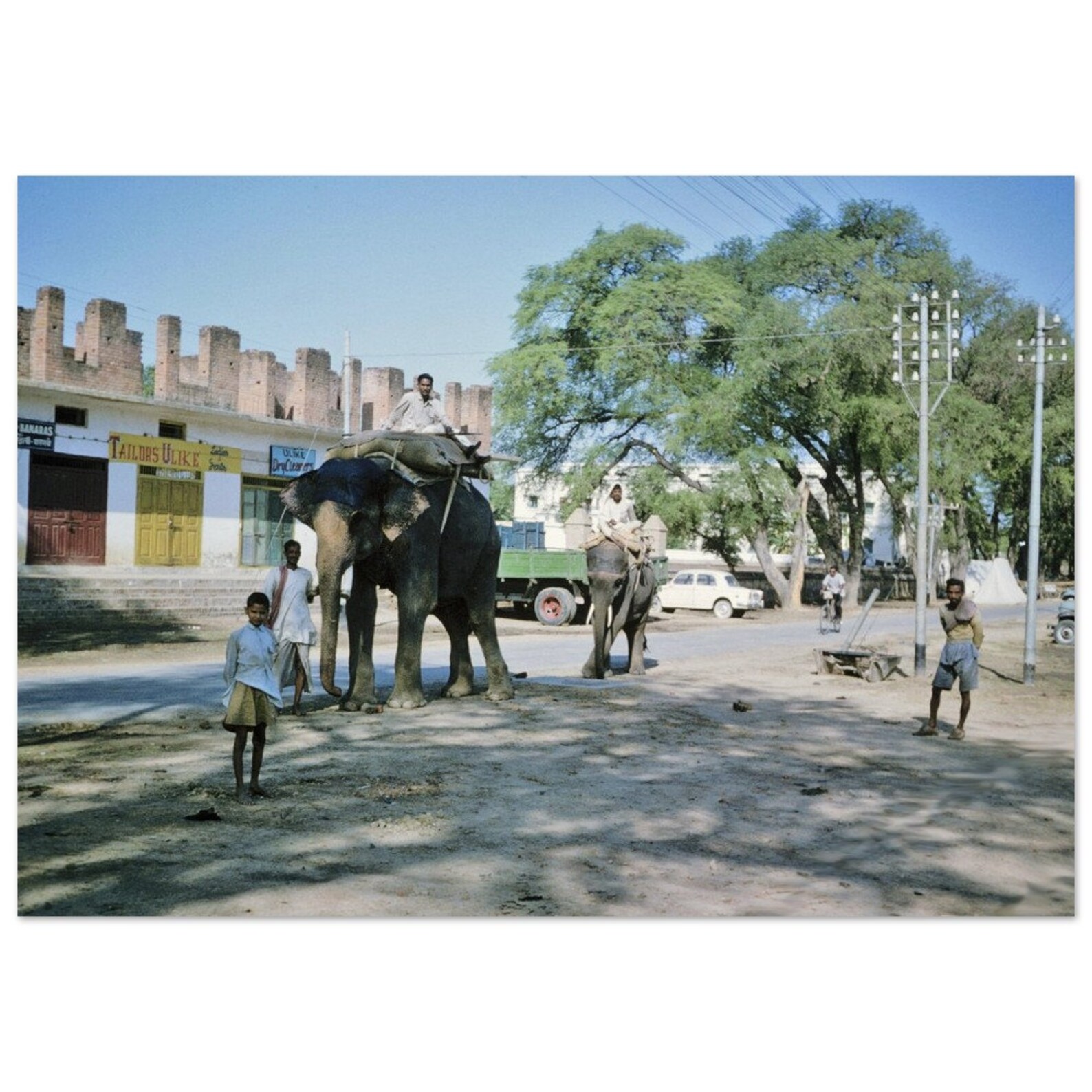Photo Print 1960s India, Rural Northern India, Man on Elephant, Vintage ...
