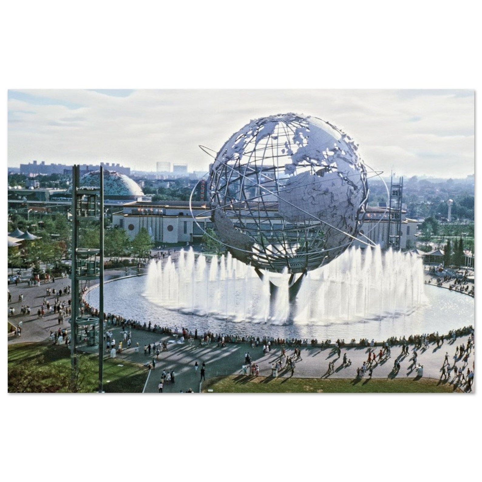 Photo Print 1964 New York Worlds Fair Metal Globe Queens USA Vintage ...