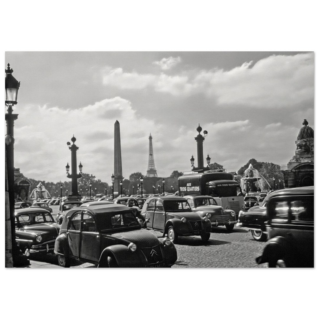 Photo Print 1940s Paris, France Citroën Cars, Luxor Obelisk, Eiffel ...