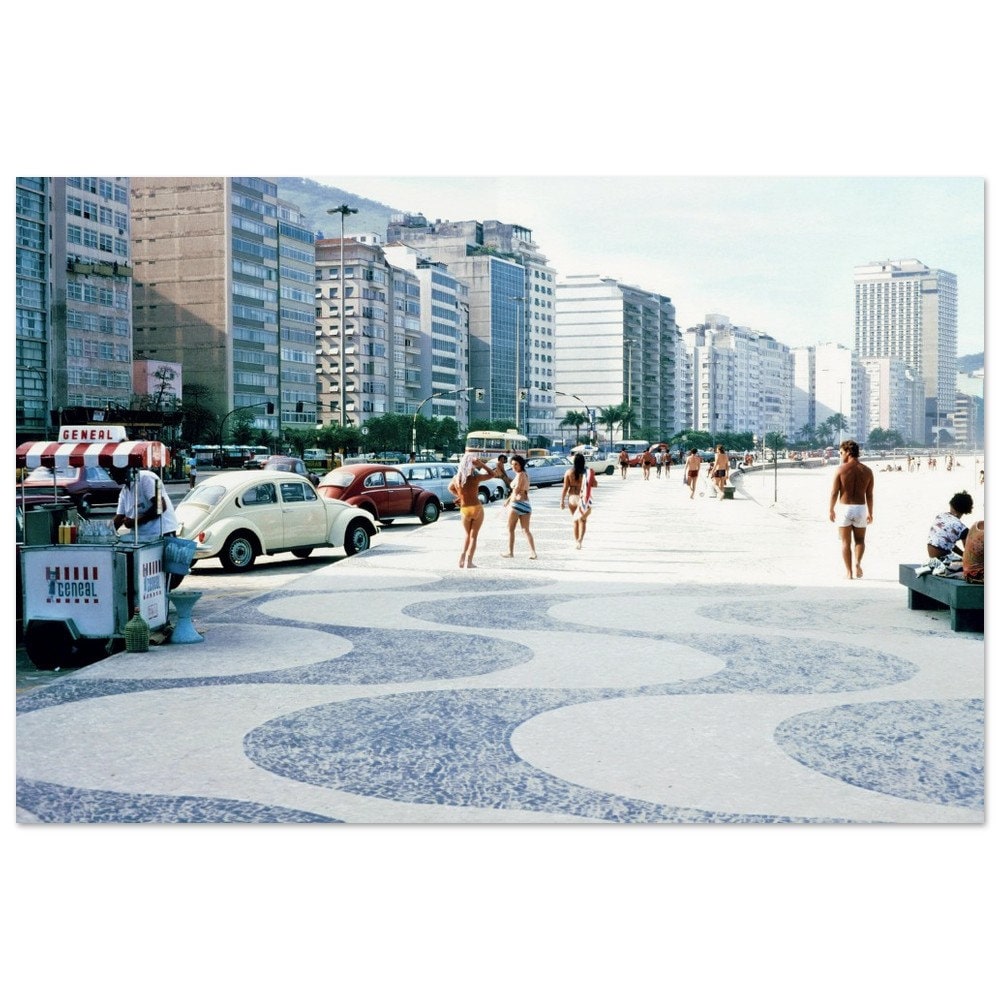1970s Copacabana Beach With Cars and an Ice Cream Vendor, Rio De ...