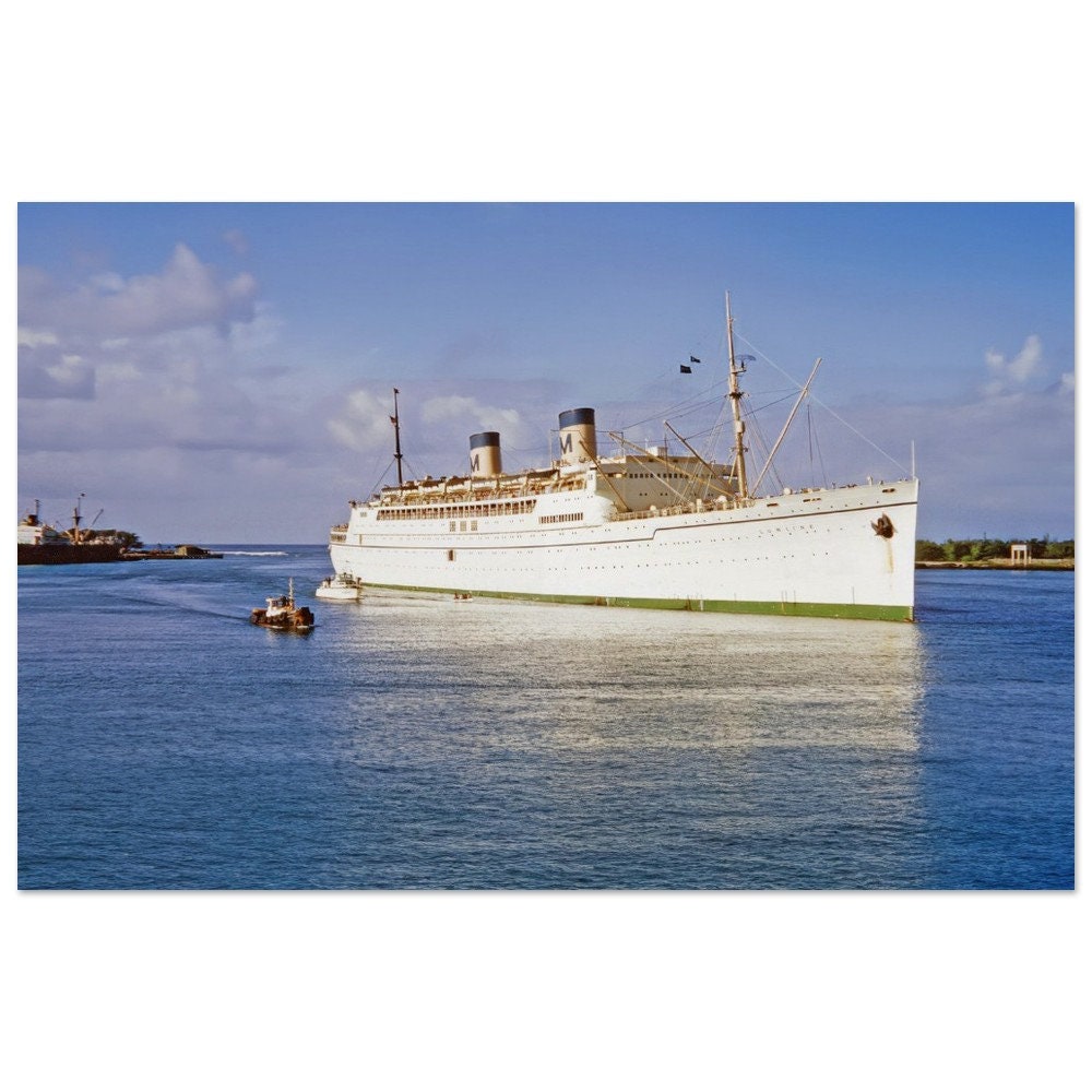 Photo Print 1950s S.S. Lurline Cruise Ship, Vintage Wall Art Poster ...