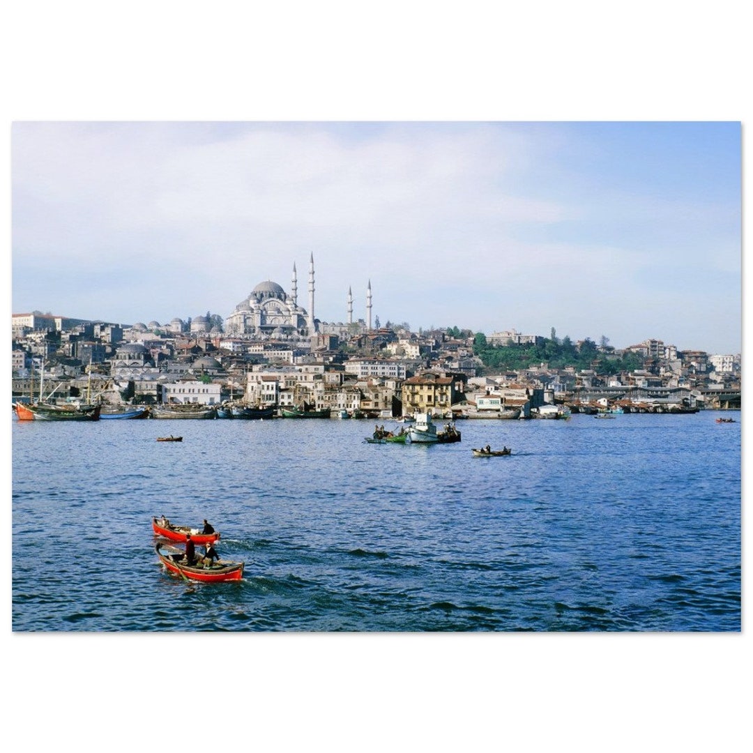 Photo Print Turkey 1960s the Bosphorus Strait View of the Suleymaniye ...