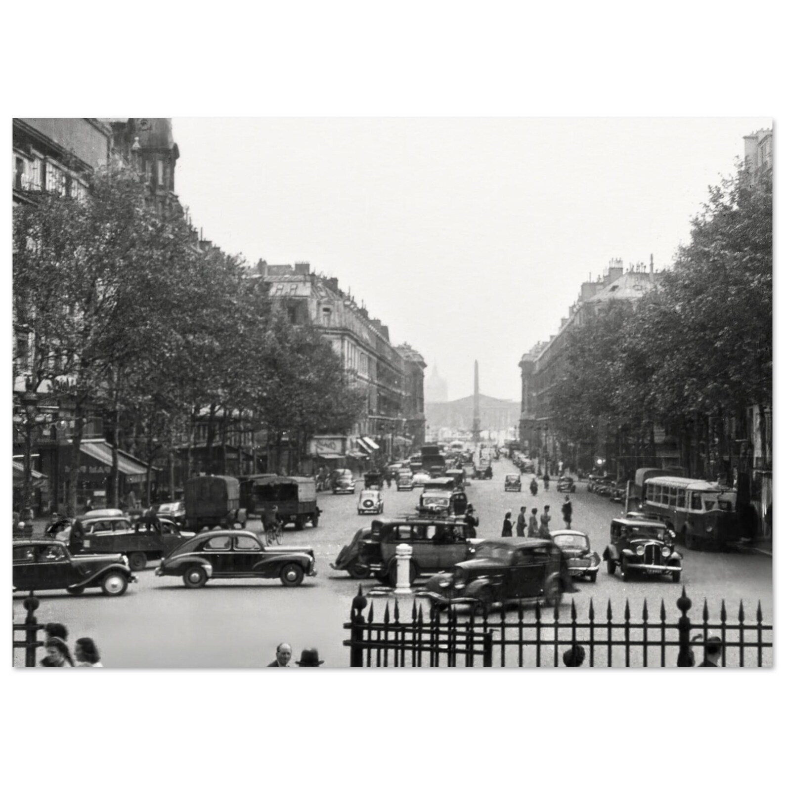 Photo Print 1940s Paris France Rue Royale to Place De La Concorde, Wall ...