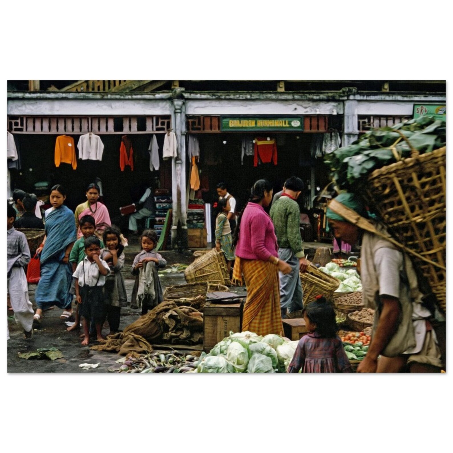 Photo Print 1960s Darjeeling India Market Scene West Bengal Vintage ...
