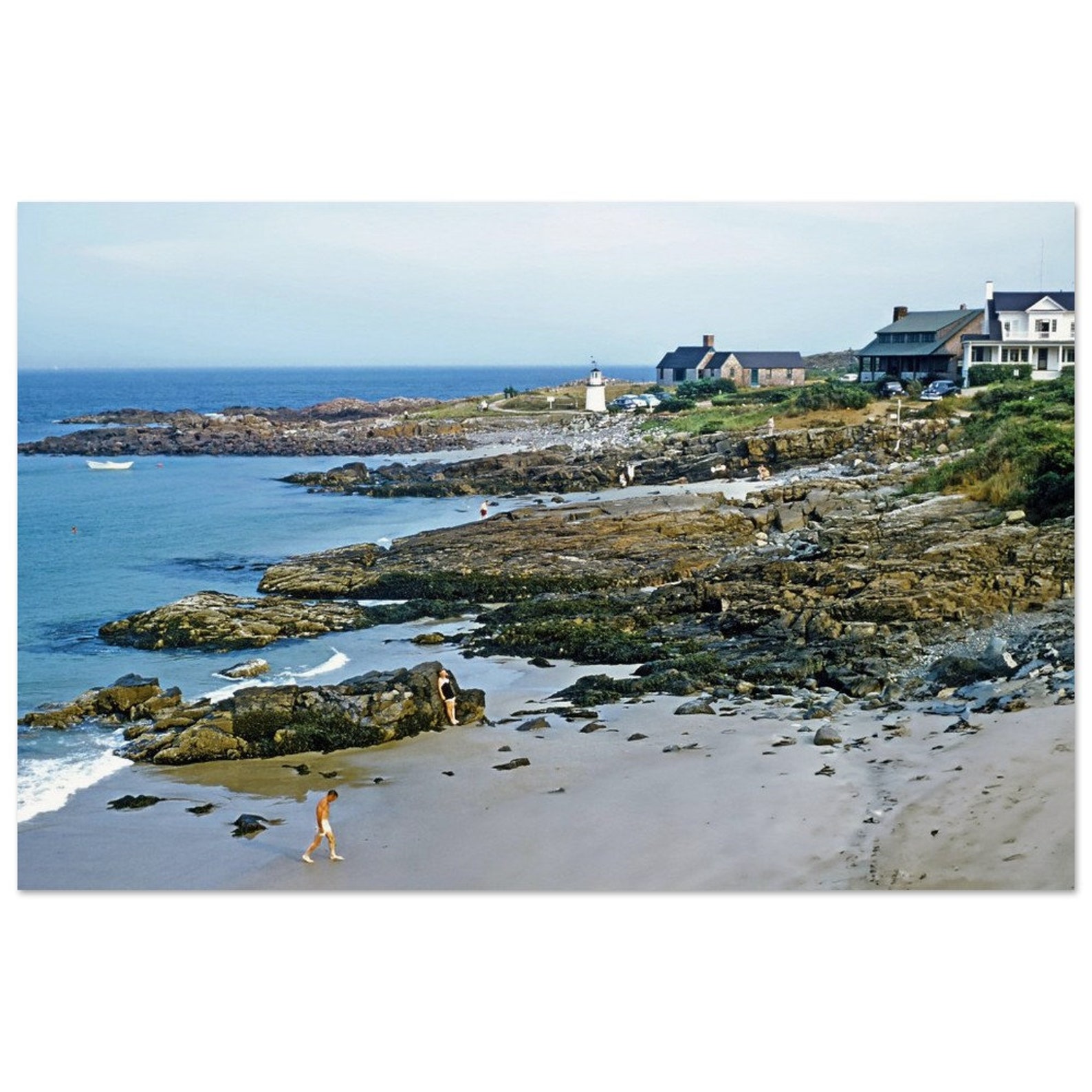 Photo Print 1950s Ogunquit Maine, Marginal Way Cliff Walk, Lighthouse ...