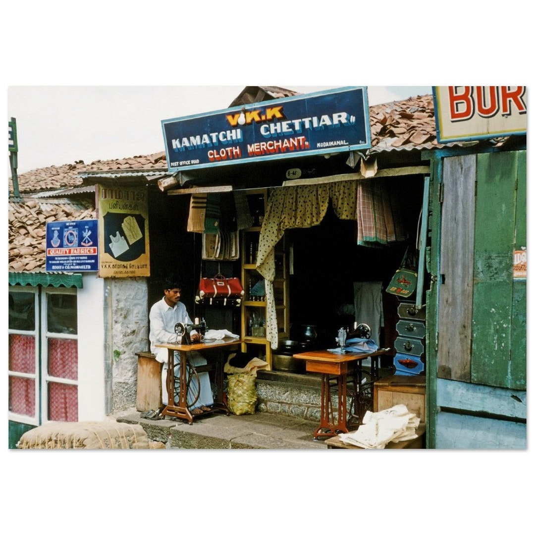 Photo Print 1960s Kodaikanal India, Tailor and Cloth Merchant Shop ...