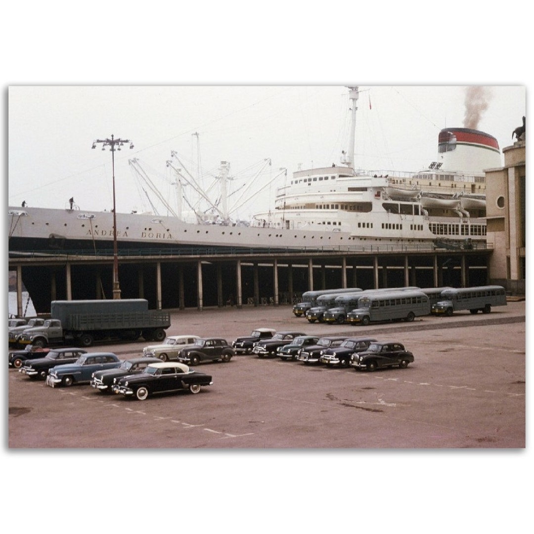 Photo Print 1950s Photograph SS Andrea Doria sank in 1956 Nautical ...