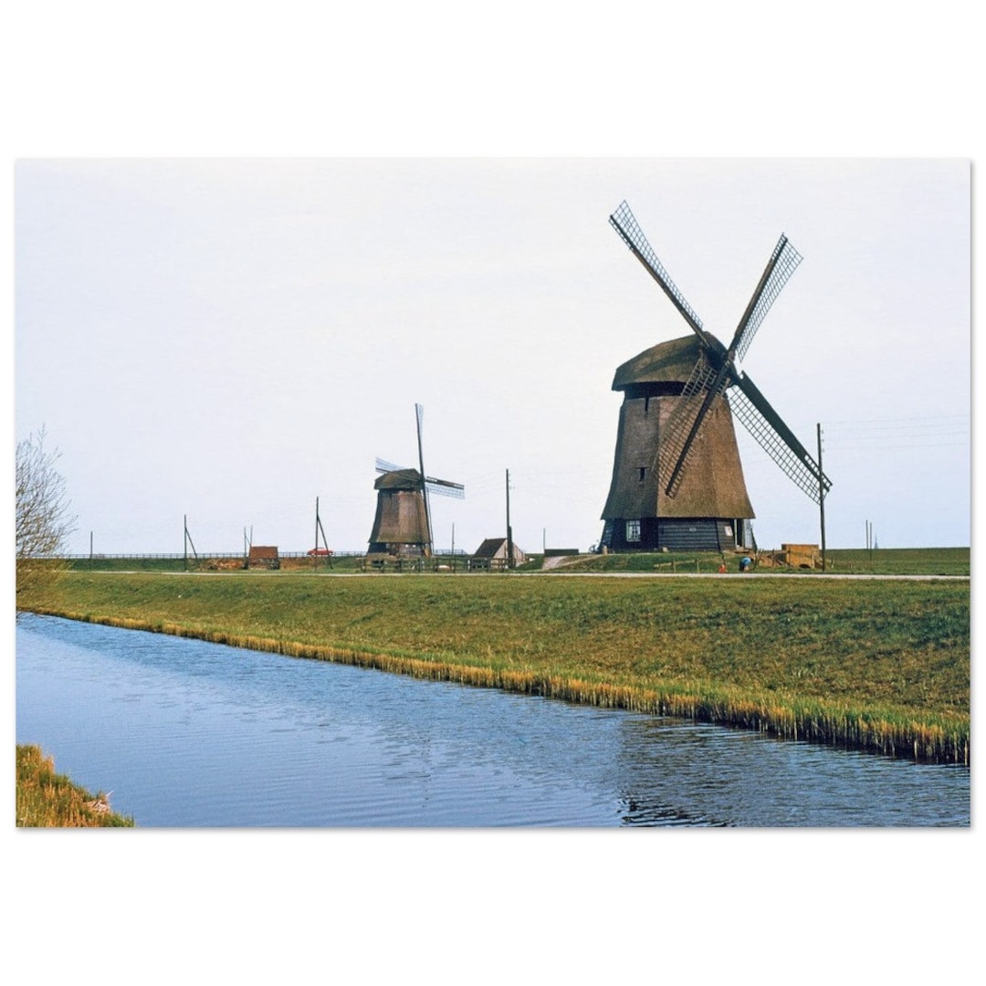 Photo Print 1950s Holland Windmills, Vintage Wall Art Print Poster ...