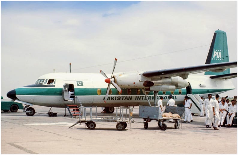 Photo Print 1980s Pakistan International Airlines, Fokker F27 ...