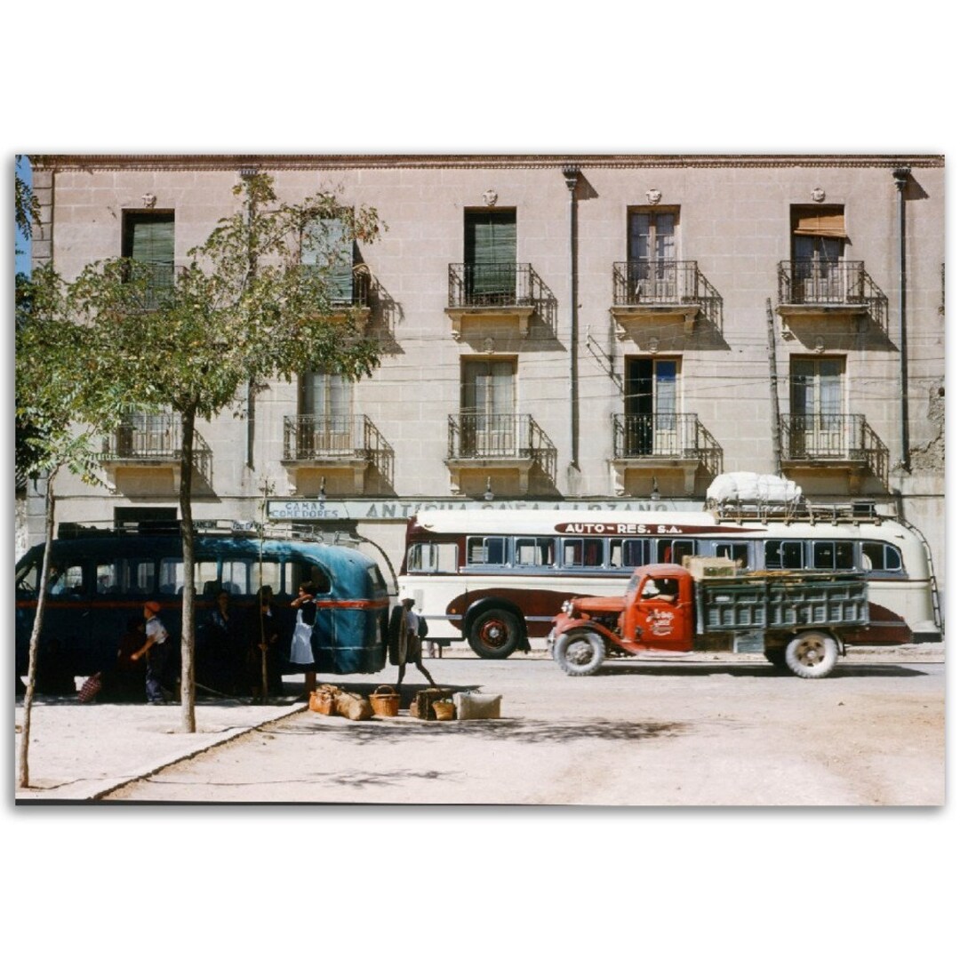 Photo Print 1950s Valencia Spain, Street With Buses and a Truck ...