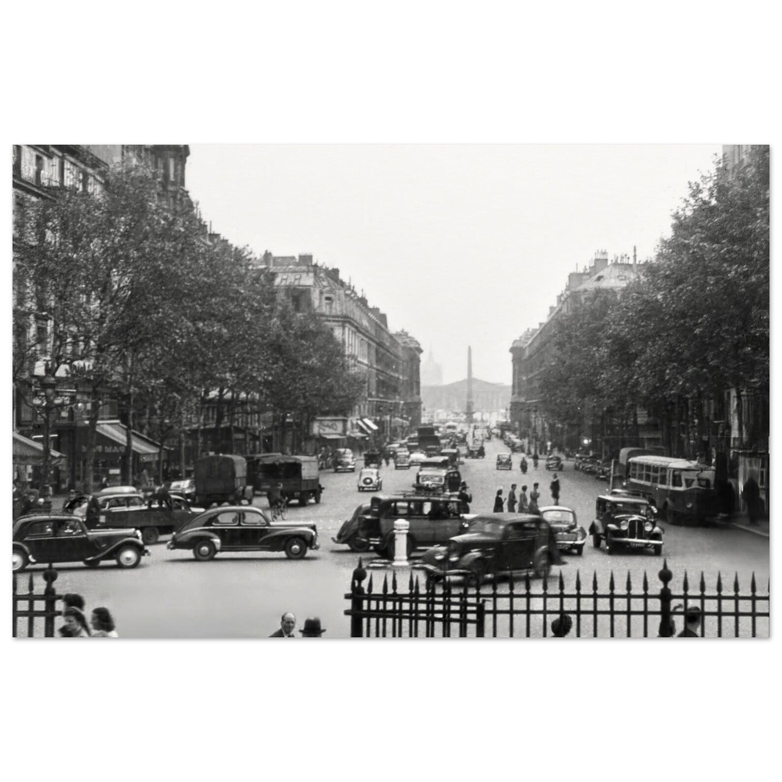Photo Print 1940s Paris France Rue Royale to Place De La Concorde, Wall ...