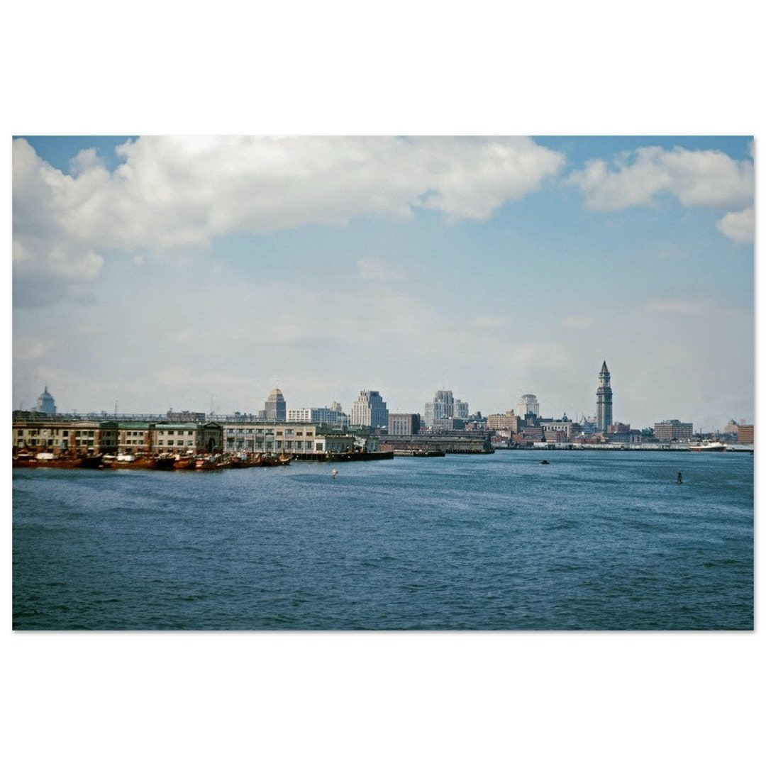Photo Print 1950s Boston Skyline Waterfront Customs House, Fifties ...