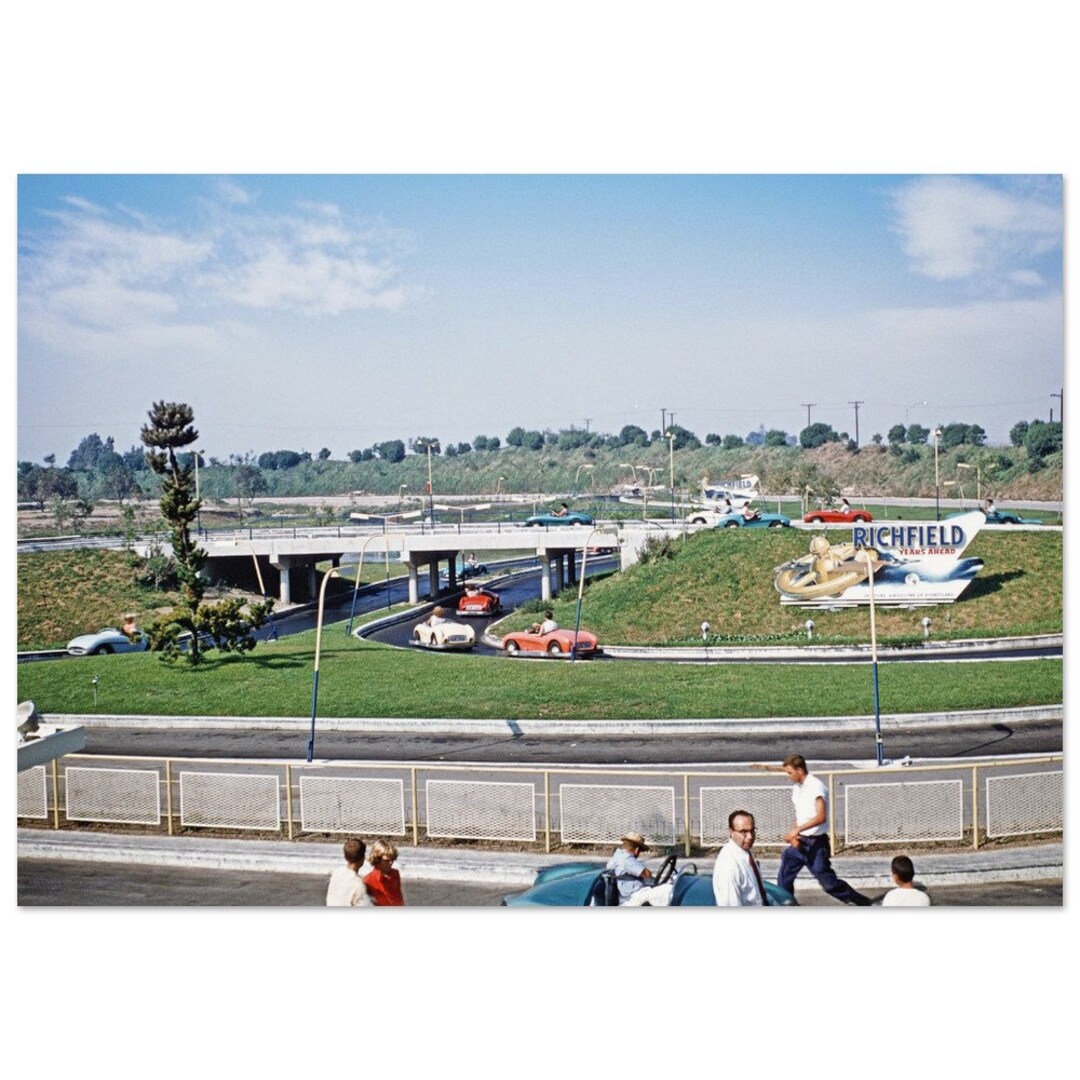 Photo Print 1950s California, Disneyland Autopia Richfield, Anaheim ...