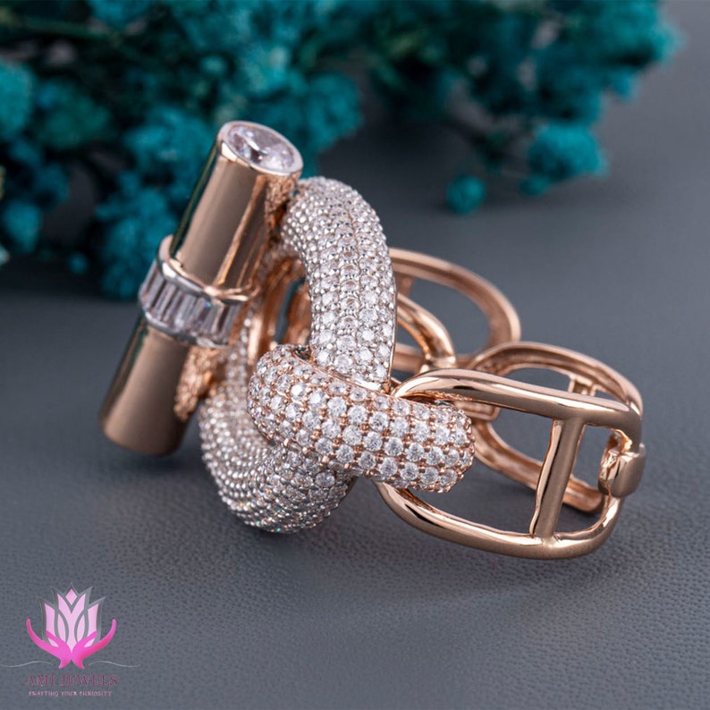 10K,14K Hip Hop Moissanite Diamond Two Finger Ring , 925sterling Silver ...