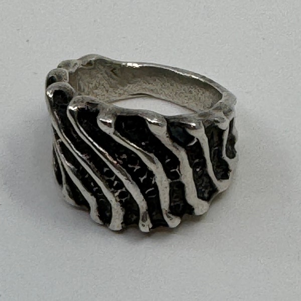 Brutalist Silver Ring - Etsy