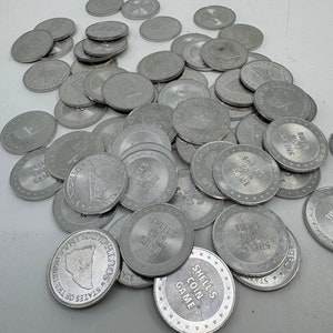 Lot of 60 Vintage Shell's Coin Game Coins - Mixed Lot - Etsy