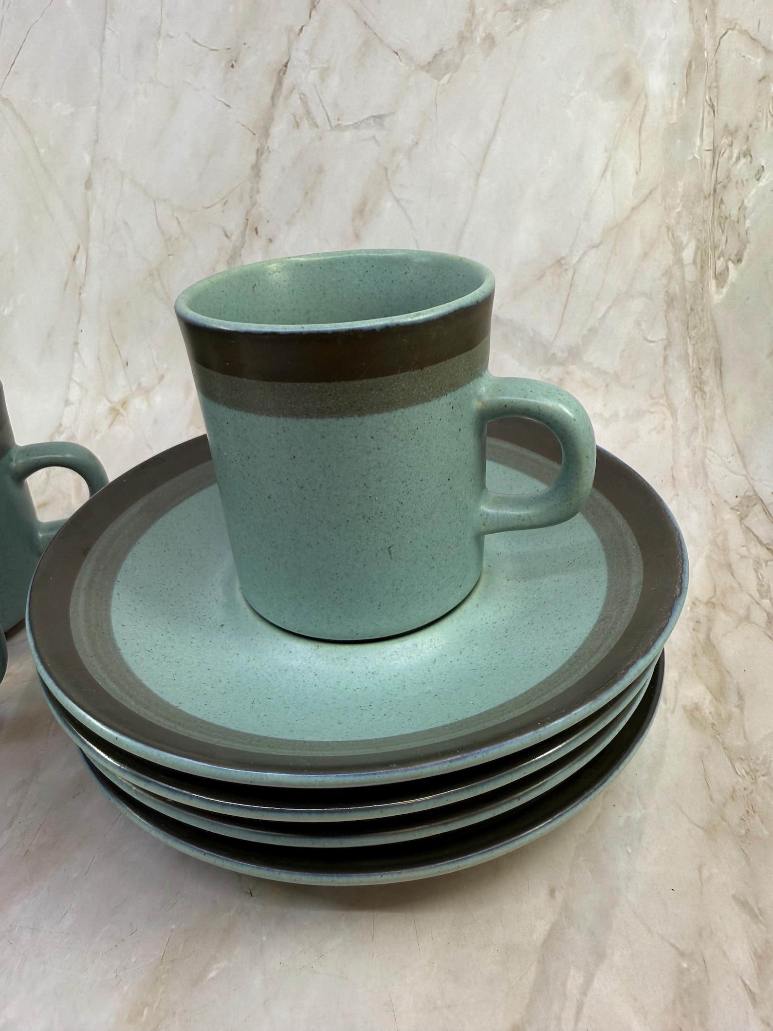 Rare Kasuga Japan Arrow Stone Set of 4 Cups + 4 Saucers 1960-70s, - Etsy