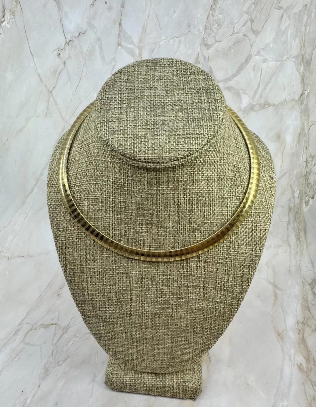 Vintage Technibond Italian Gold Over Sterling Silver Necklace Flat Link ...