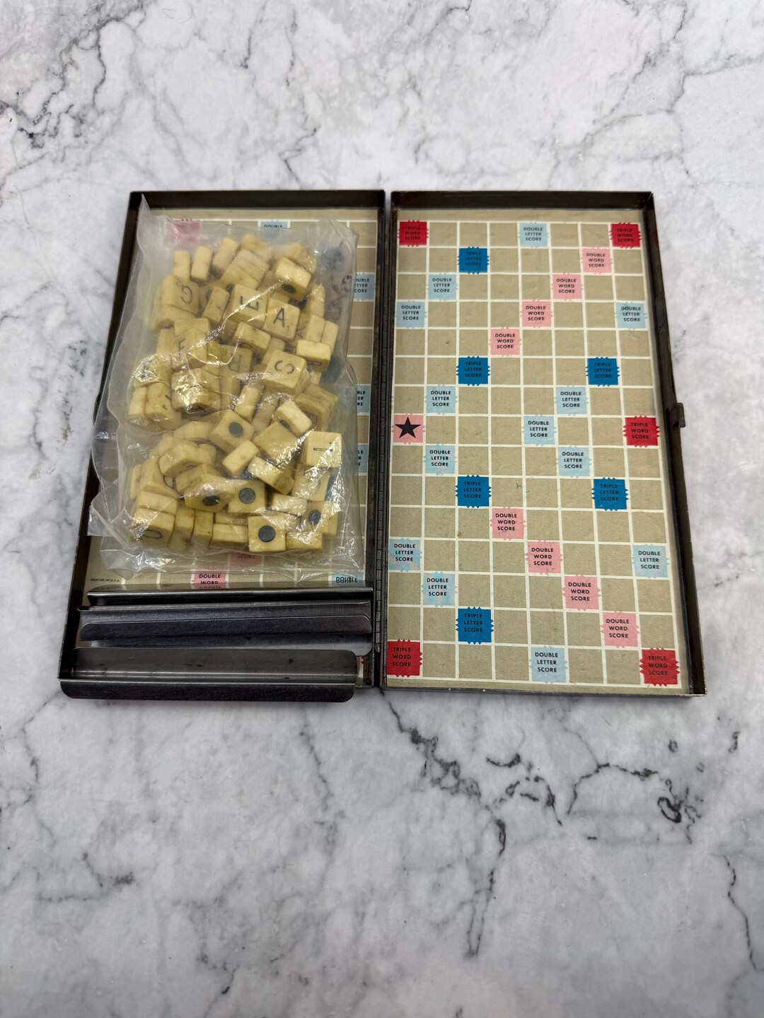 Rare Private Jet 1954 Selchow & Righter Scrabble Travel Magnetic Board ...