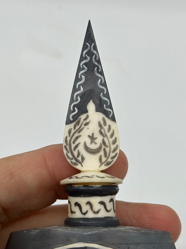Vintage Hand Painted Emoror Otho Carved Bottle With Stopper - Etsy