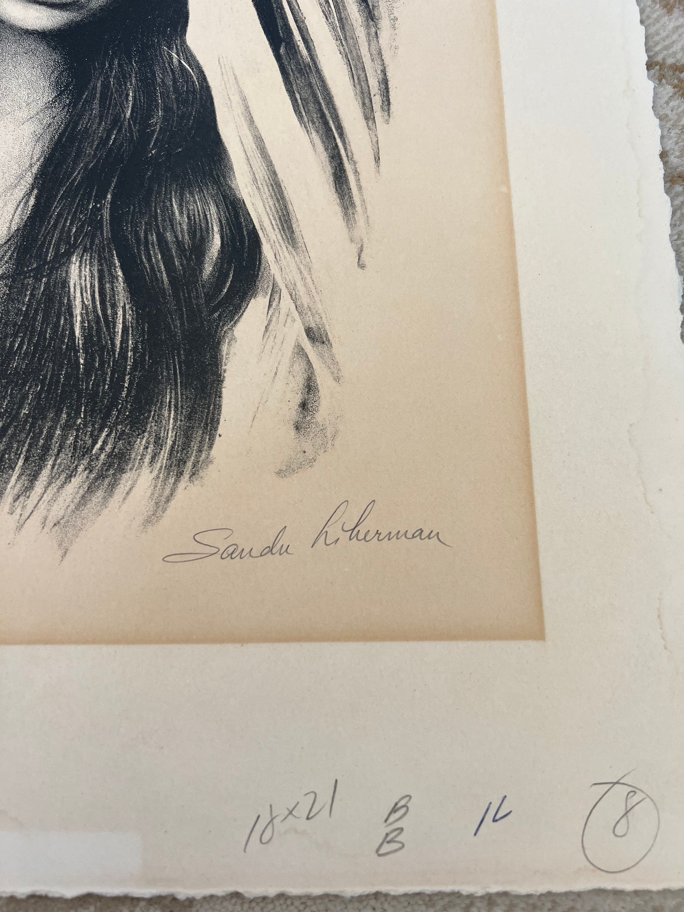 Sandu Liberman, Girl in the Wood, Lithograph, Signed in Pencil/artist ...