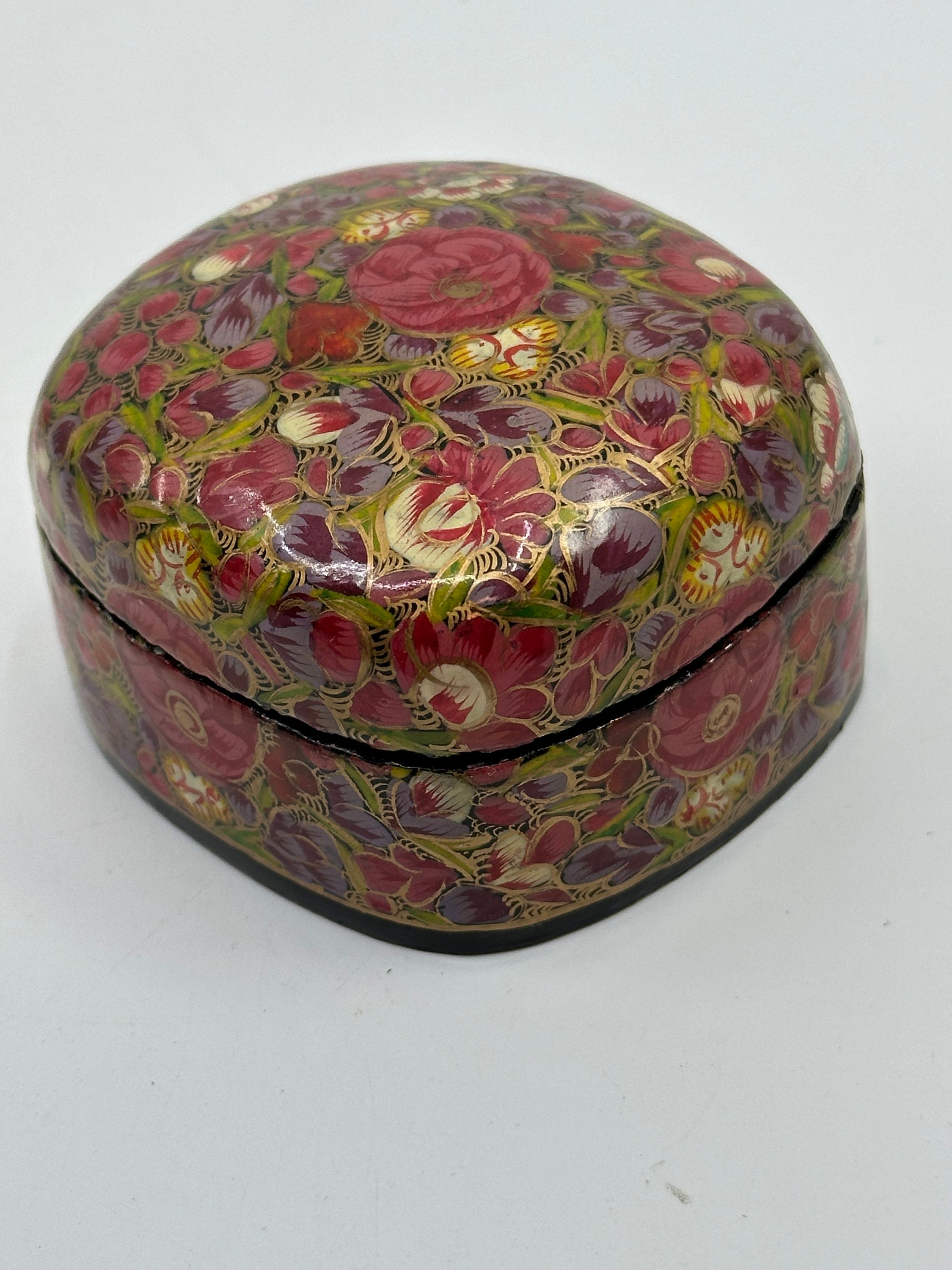 Kashmiri Art Papier Mache Square Box Small Multicoloured. - Etsy