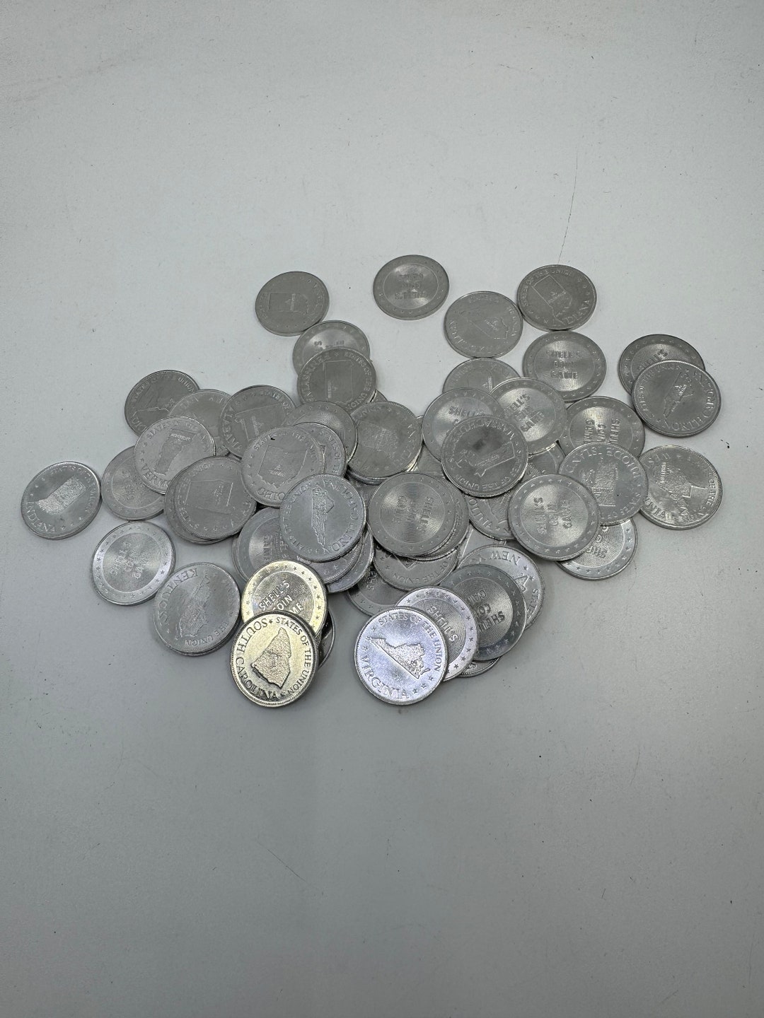 Lot of 60 Vintage Shell's Coin Game Coins - Mixed Lot - Etsy