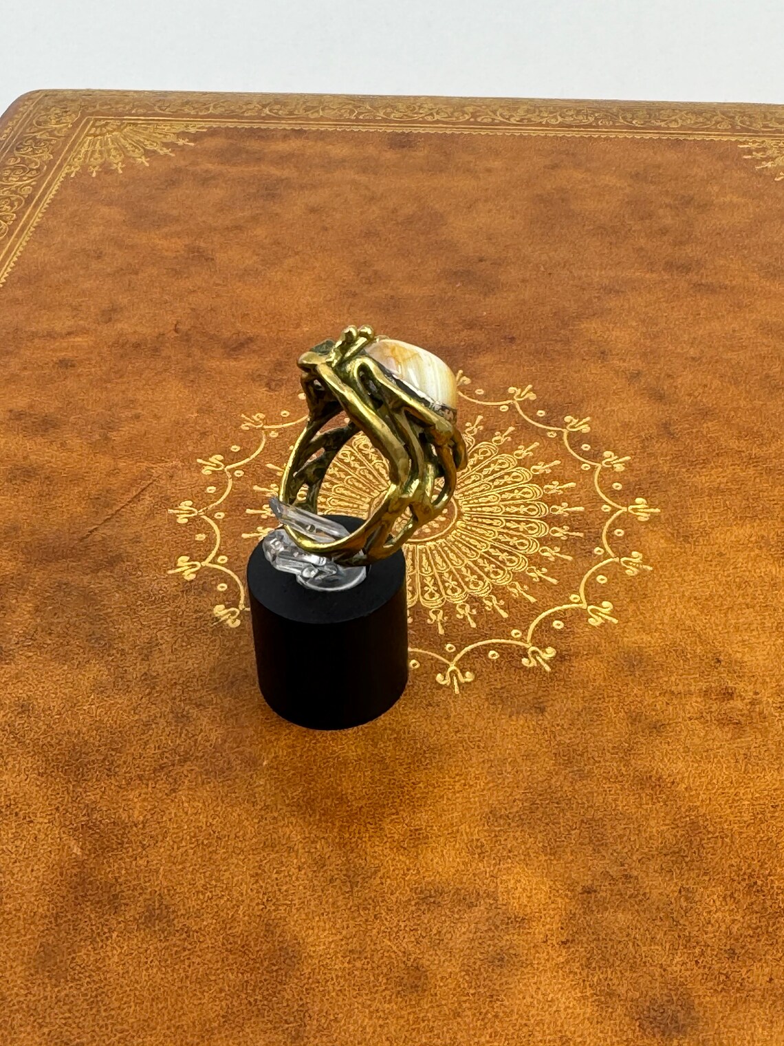 1960's Brutalist Style Mid Century Ring Banded Agate and - Etsy