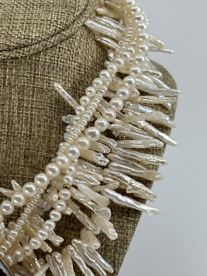 Handmade Freshwater Oblong Side Drilled Pearl Necklace - Etsy